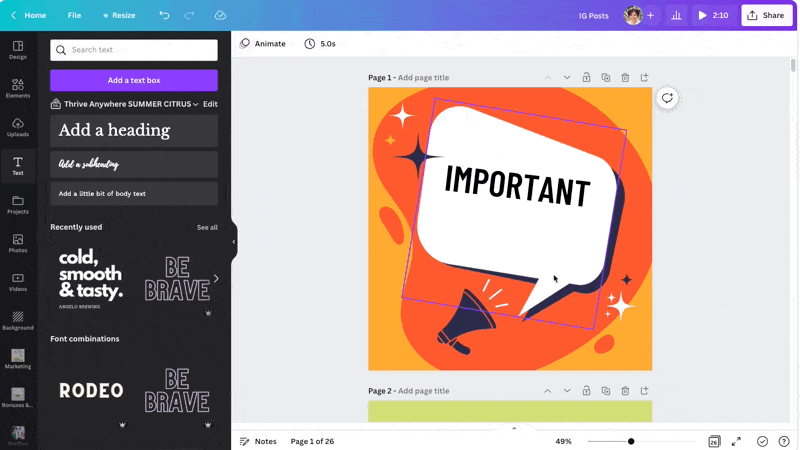 How To Animate Text In Canva | Thrive Anywhere